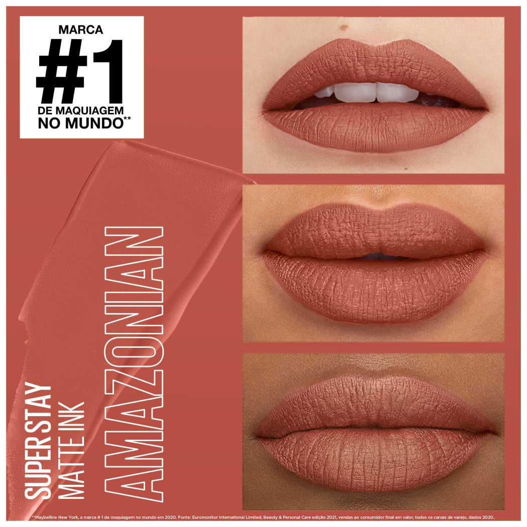 Labial Maybelline Superstay Matte Ink 70 Amazonian — Perfumería La Mundial