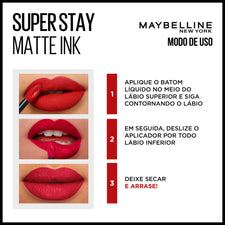 Labial Maybelline Superstay Matte Ink 160 Pink Mover — Perfumería La ...
