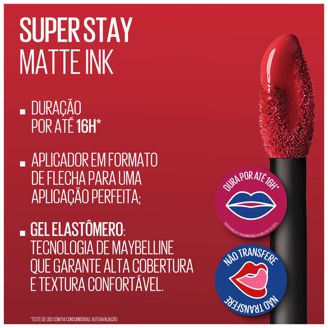 Labial Maybelline Superstay Matte Ink 160 Pink Mover — Perfumería La ...