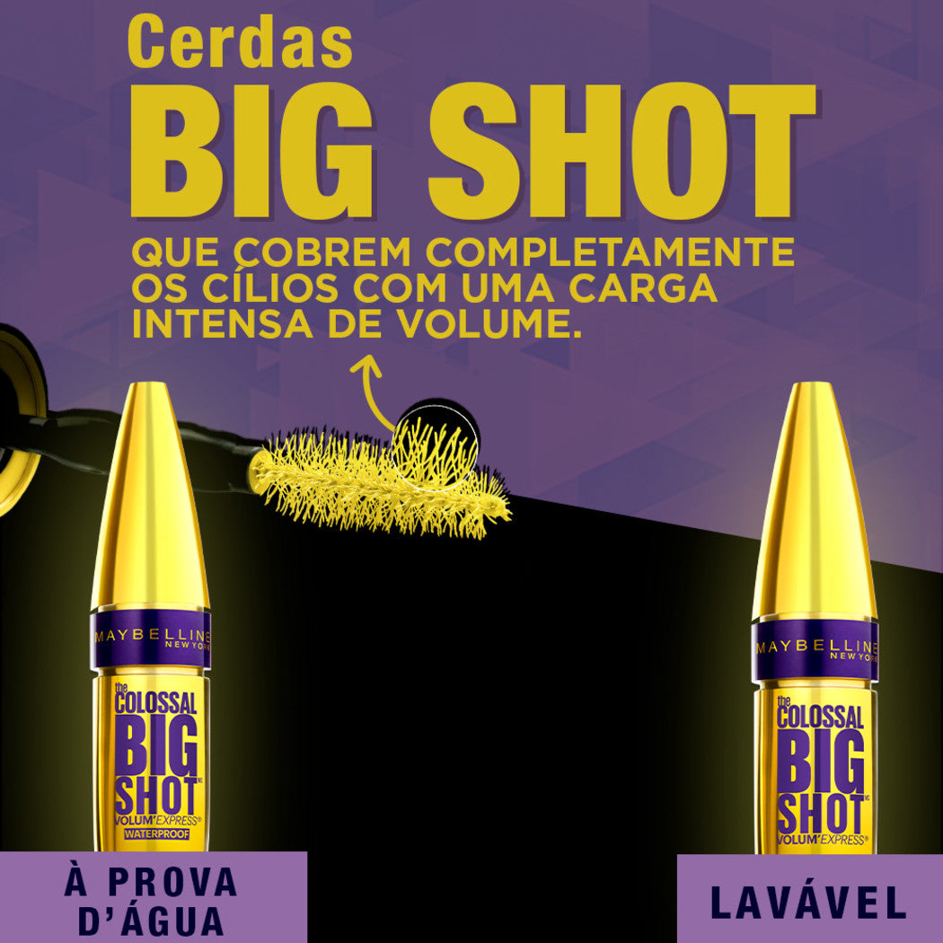 Máscara De Pestañas Maybelline Colossal Big Shot A Prueba De Agua Negr ...