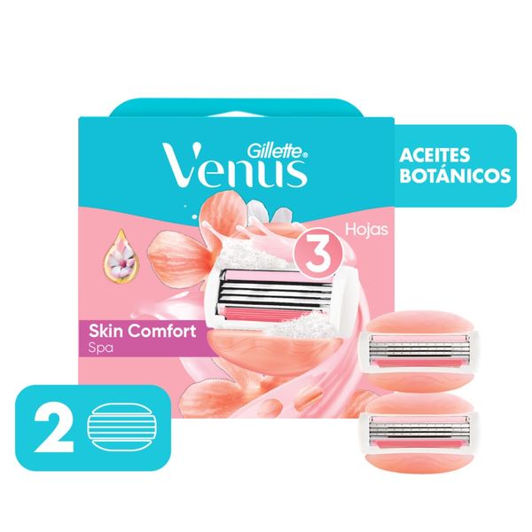 Repuestos Venus Skin Comfort SPA 2 cartucho de 3 navajas — Perfumería La Mundial