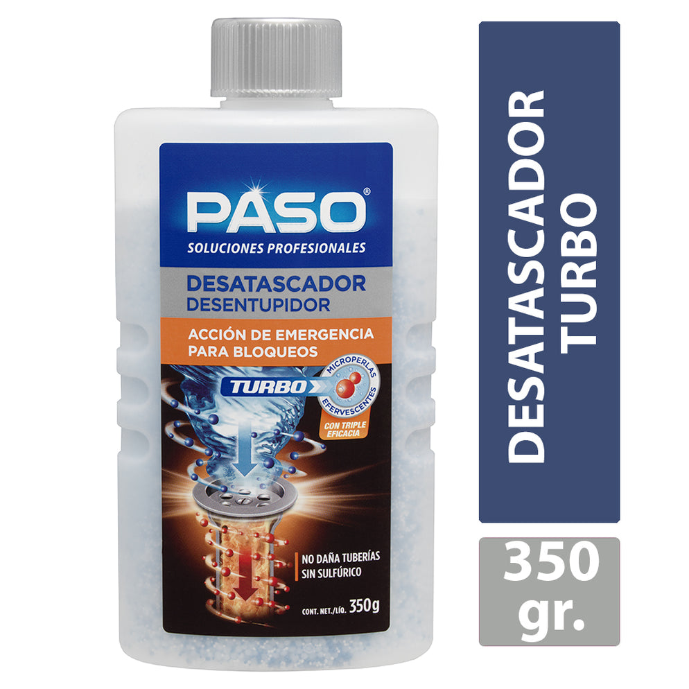 Desatascador de Tuberías Paso Turbo 350g — Perfumería La Mundial