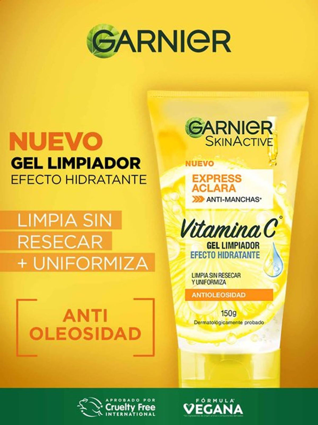 Gel Limpiador Garnier Skin Active Express Aclara 150ml — Perfumería La ...