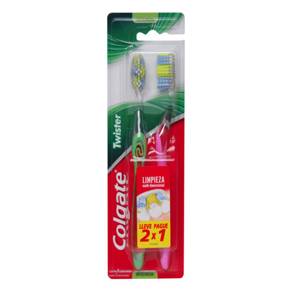 Cepillo dental Colgate Twister medio 2x1 — Perfumería La Mundial