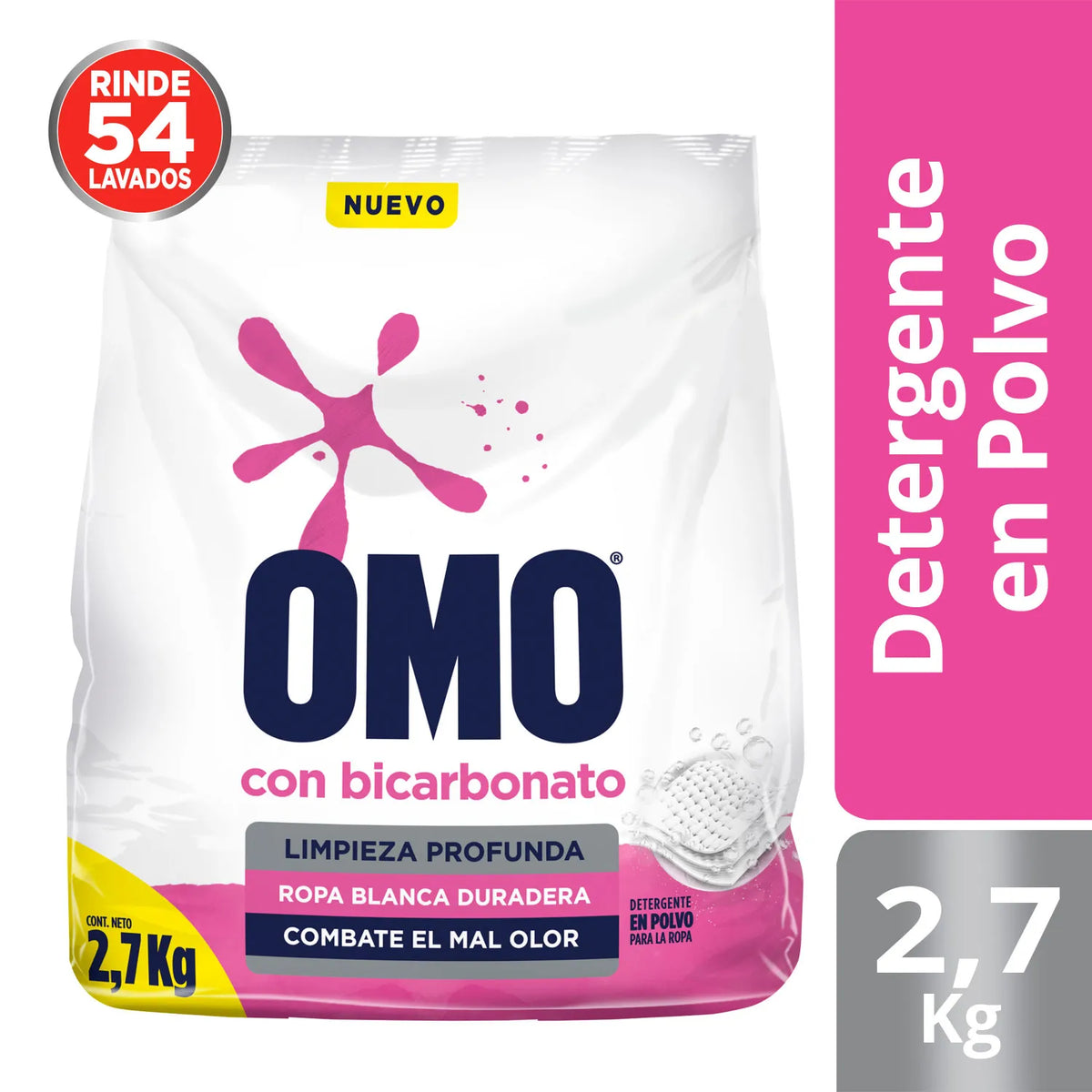 Detergente polvo Omo con Bicarbonato 2,7 Kg — Perfumería La Mundial