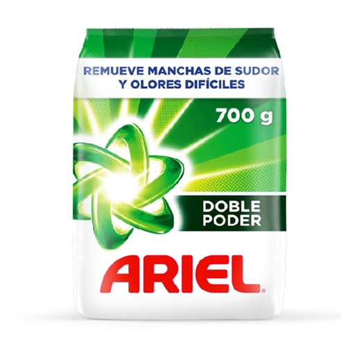 Detergente en polvo Ariel Doble Poder 700gr — Perfumería La Mundial