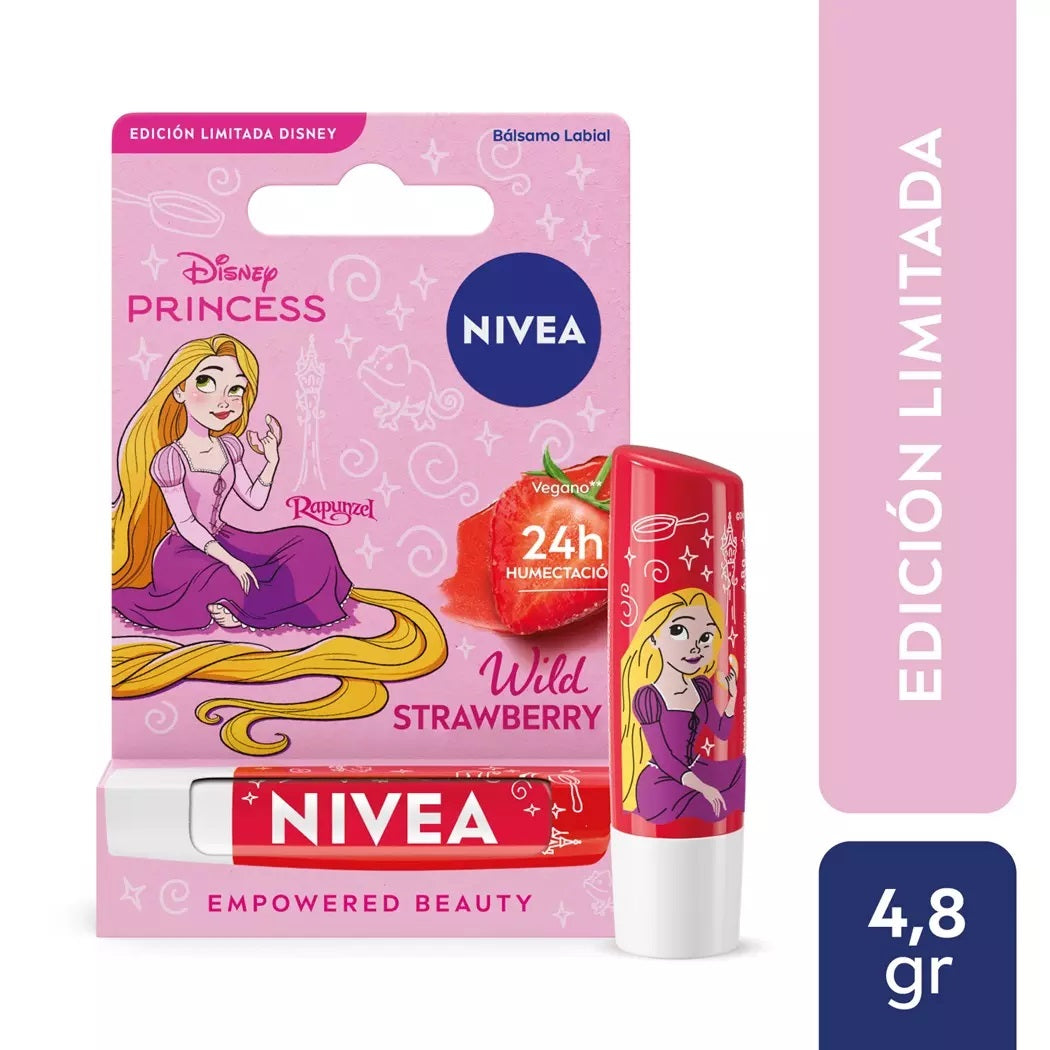 Bálsamo Labial Nivea Wild Strawberry Princesas — Perfumería La Mundial
