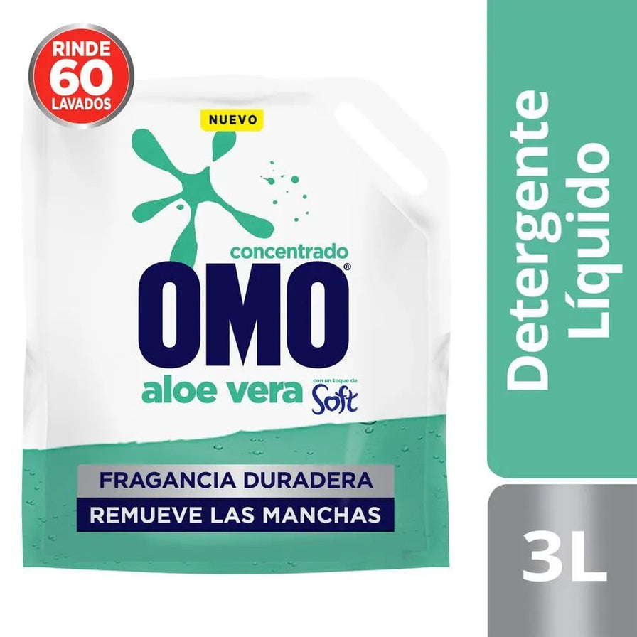Detergente Liquido Omo Aloe Doypack 3 litros — Perfumería La Mundial