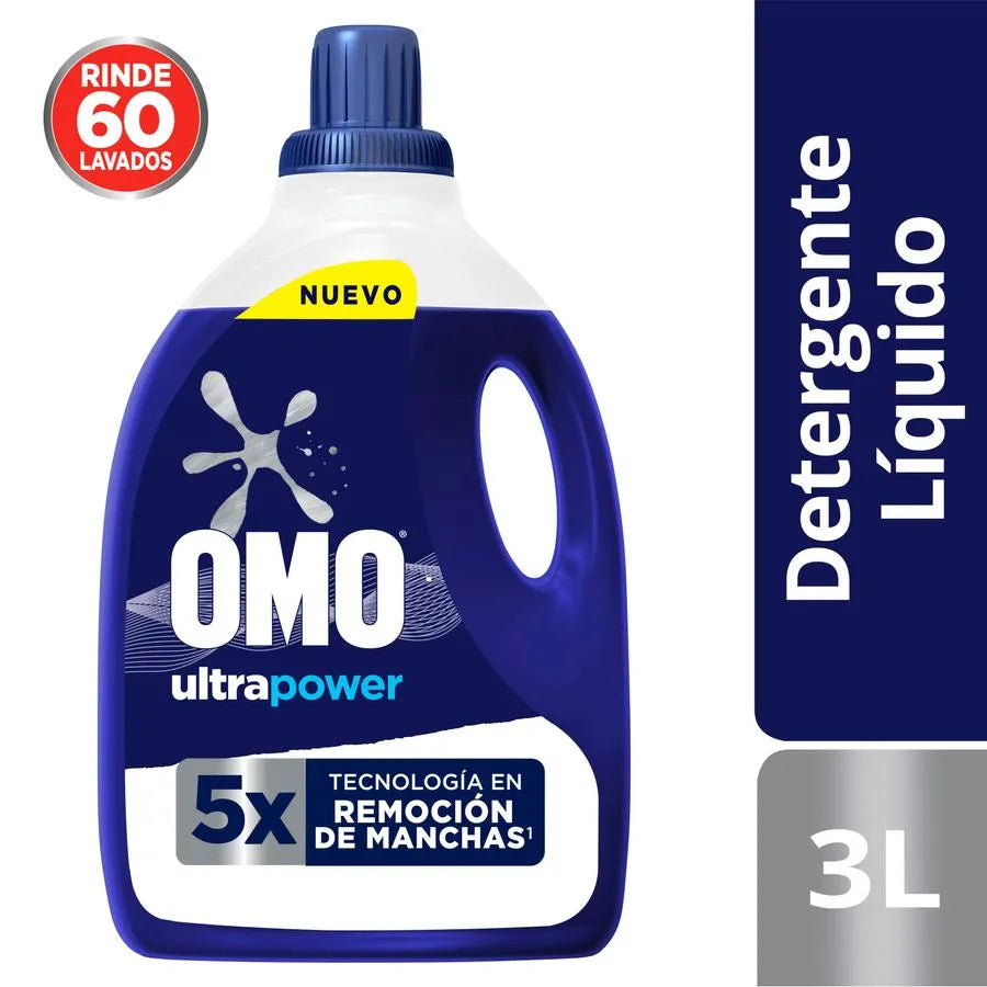 Detergente Liquido Omo Ultra Power Botella 3 litros — Perfumería La Mundial