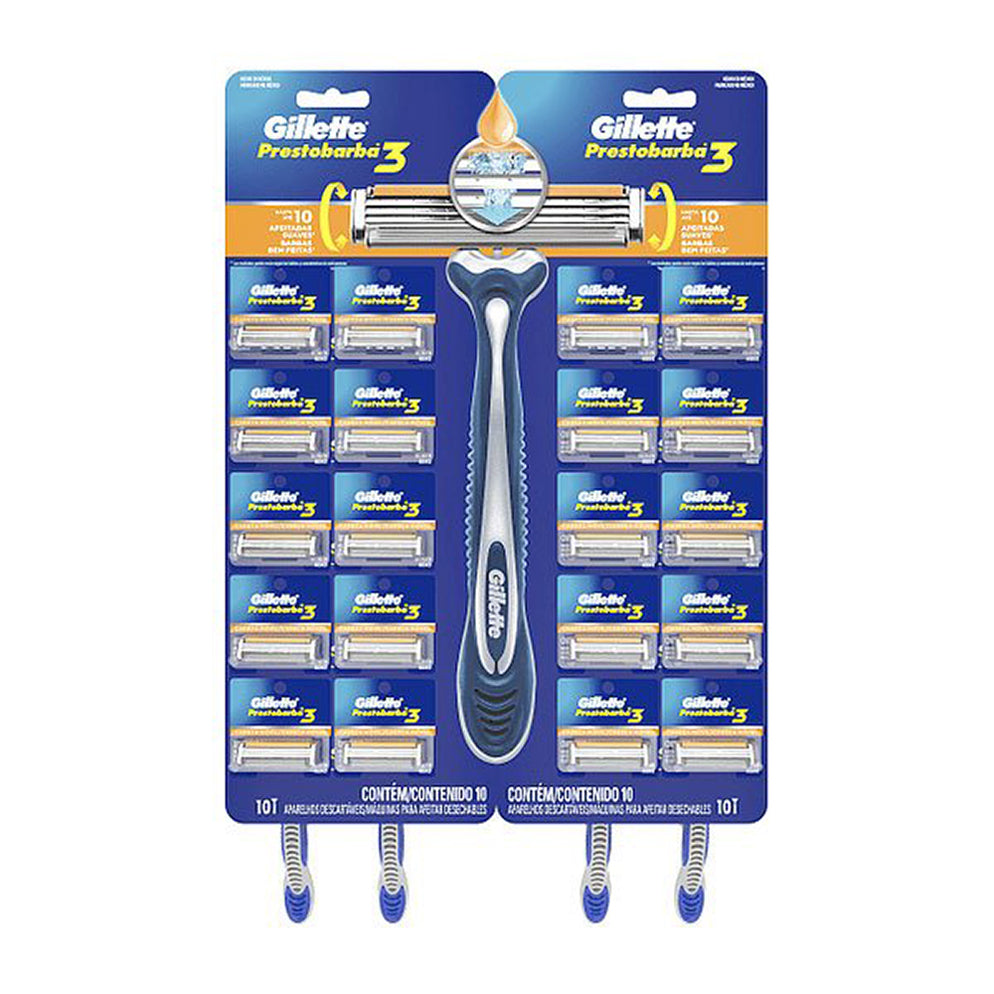 Máquina de afeitar desechable Gillette Prestobarba 3 display 24 unidad ...